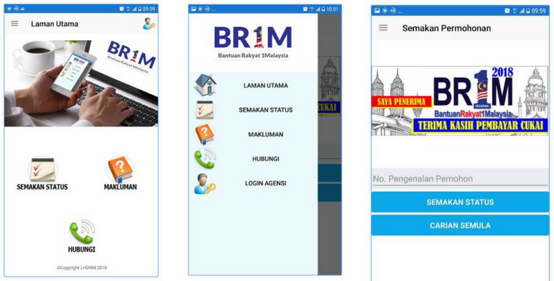 Semak Status Permohonan BR1M 2018 Melalui Aplikasi Ini